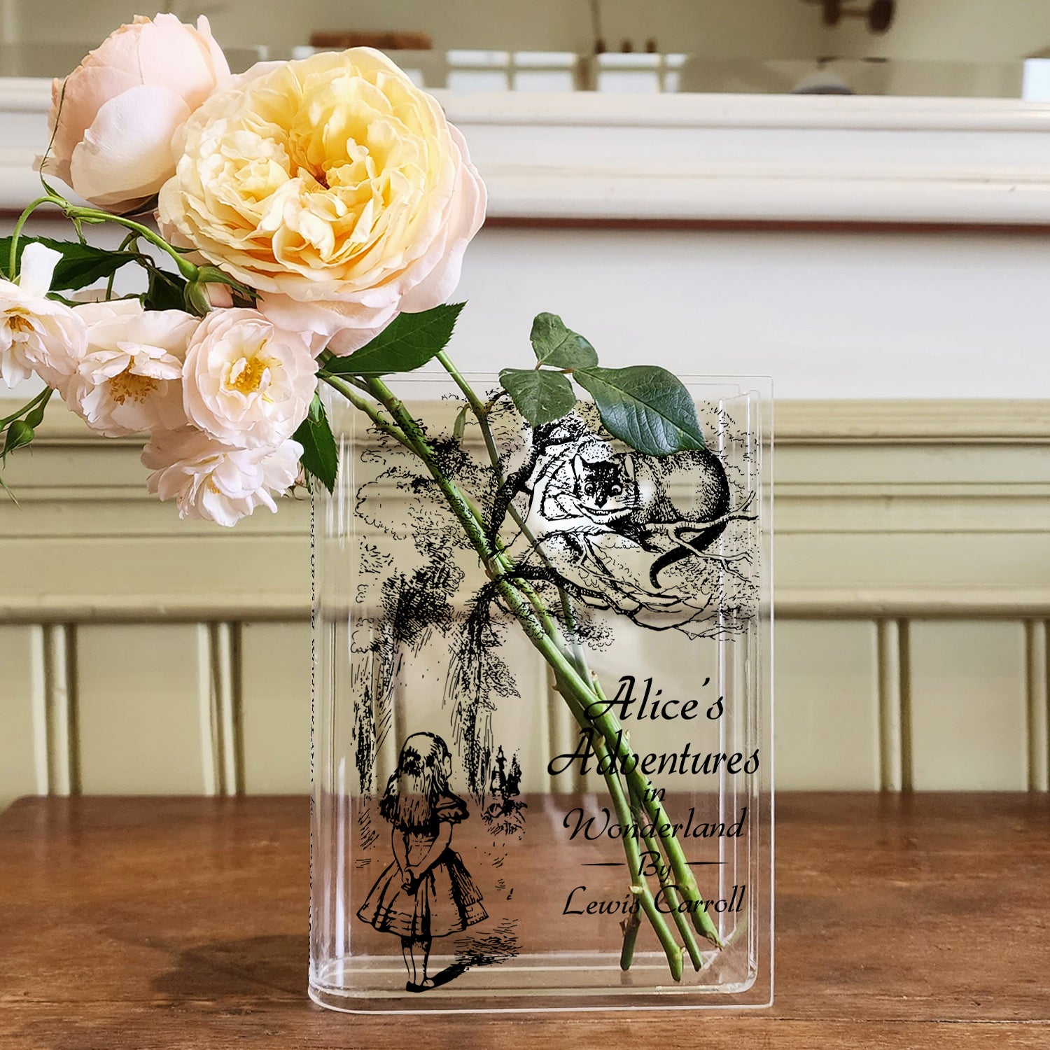Alice's Adventures in Wonderland Acrylic Book Vase