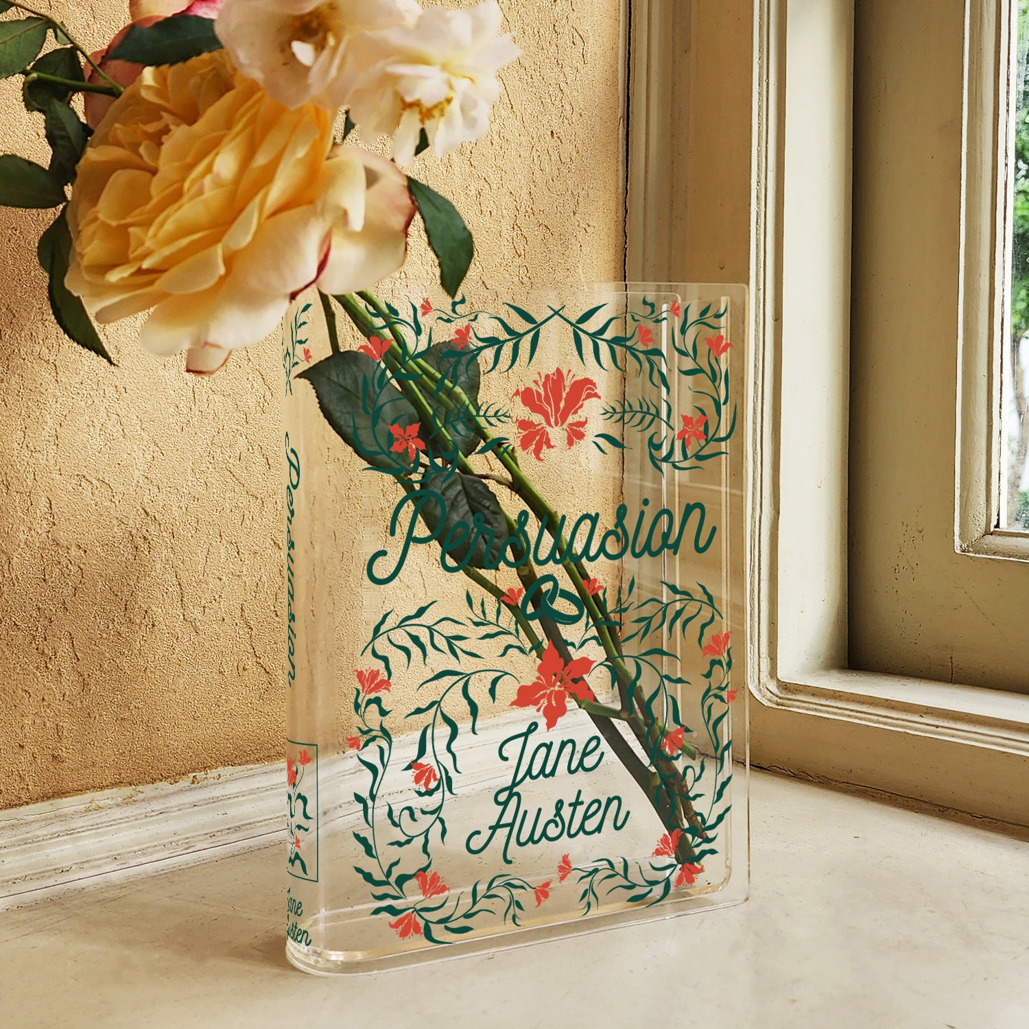 Persuasion Acrylic Book Vase - Book Gift for Book Lovers