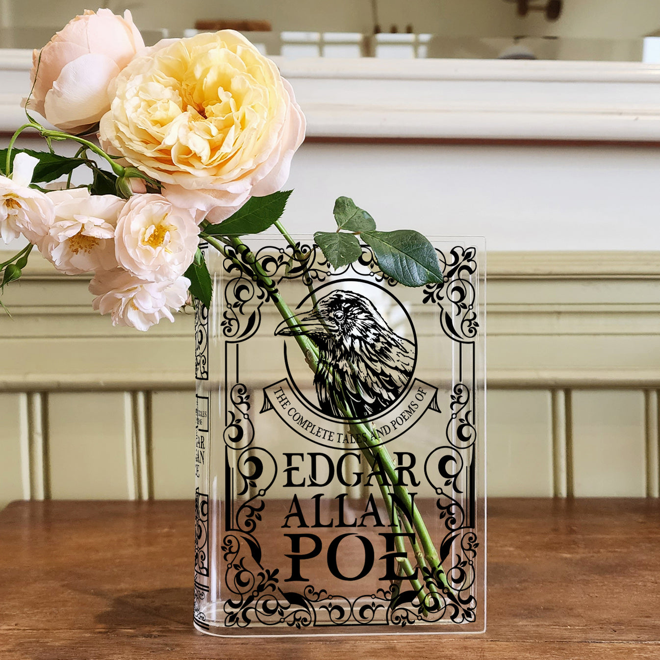 The Complete Tales and Poems of Edgar Allan Poe Acrylic Book Vase